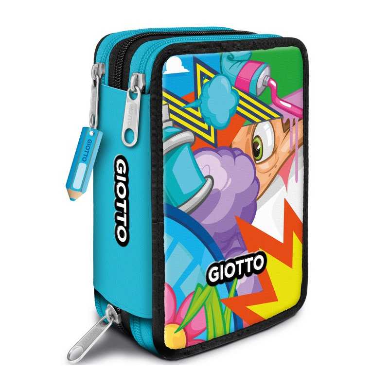 ASTUCCIO scuola 3 ZIP giotto YOUNG STREET tre piani TRIPLO SCOMPARTO ...