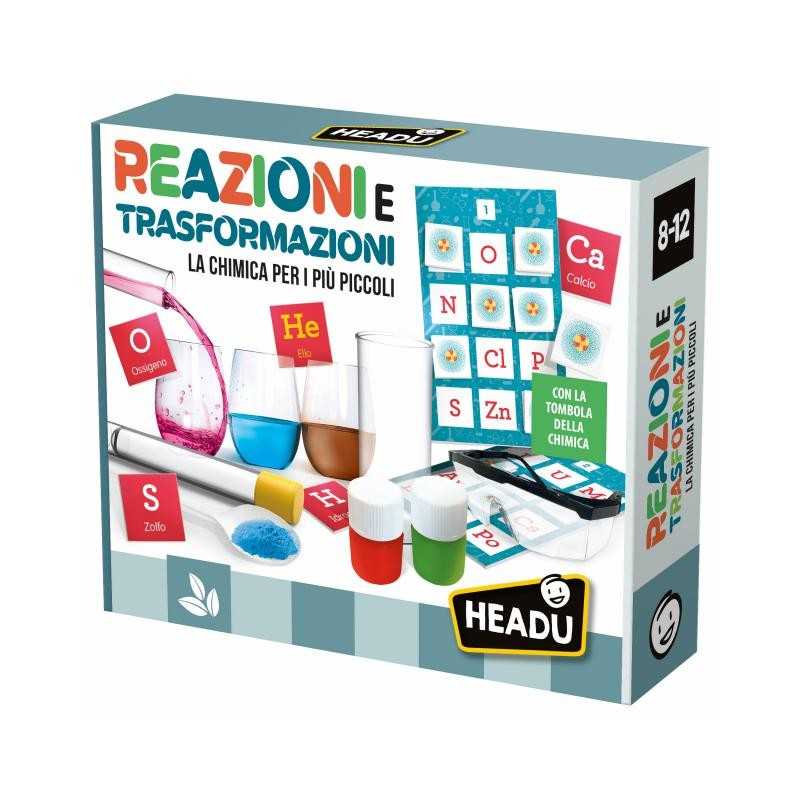 REAZIONI E TRASFORMAZIONI kit scientifico CHIMICA headu GIOCO DIDATTICO ...