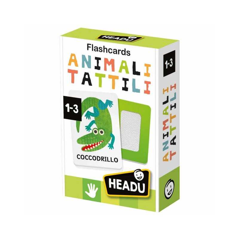 ANIMALI TATTILI flashcards HEADU gioco educativo IN CARTONE età 1+