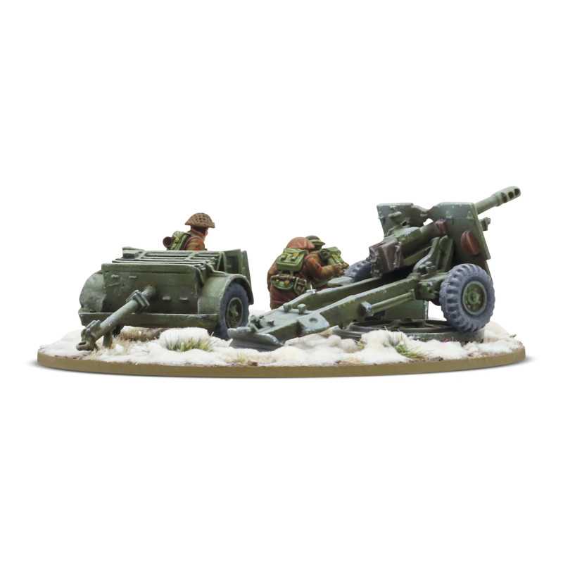 25 PDR LIGHT HOWITZER WITH BRITISH INFANTRY CREW winter IN PLASTICA E ...