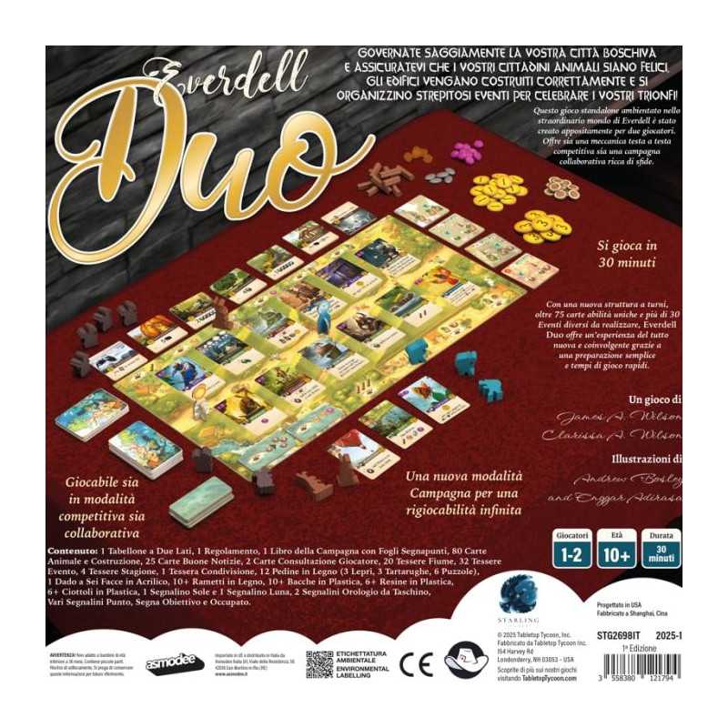 EVERDELL DUO gioco da tavolo UNO CONTRO UNO O SOLITARIO asmodee IN ...