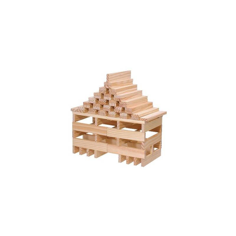 KAPLA box 280 pz. naturali e libro spunti creativi costruzioni in legno