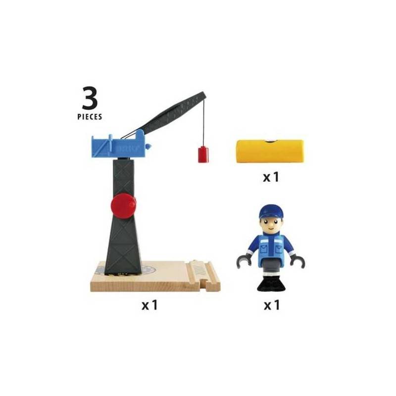 GRANDE GRU MAGNETICA in legno treni BRIO TRENINO 33320 TOWER CRANE