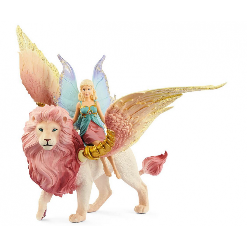 ELFO SU LEONE ALATO set BAYALA miniature in resina SCHLEICH 70714 età 5+