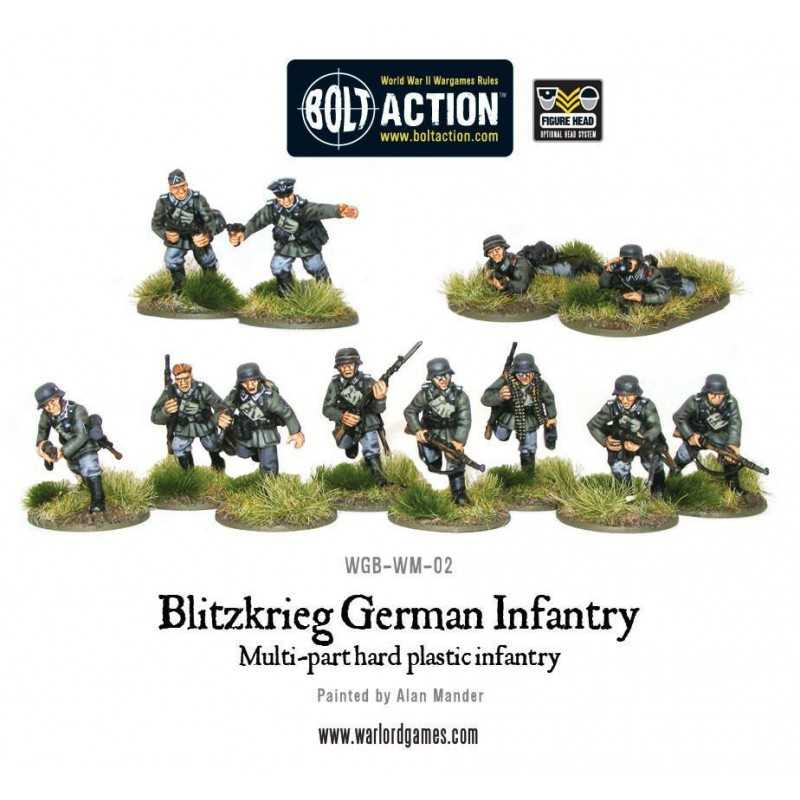 BLITZKRIEG GERMAN INFANTRY WWII early war Bolt Action 30 miniatures ...