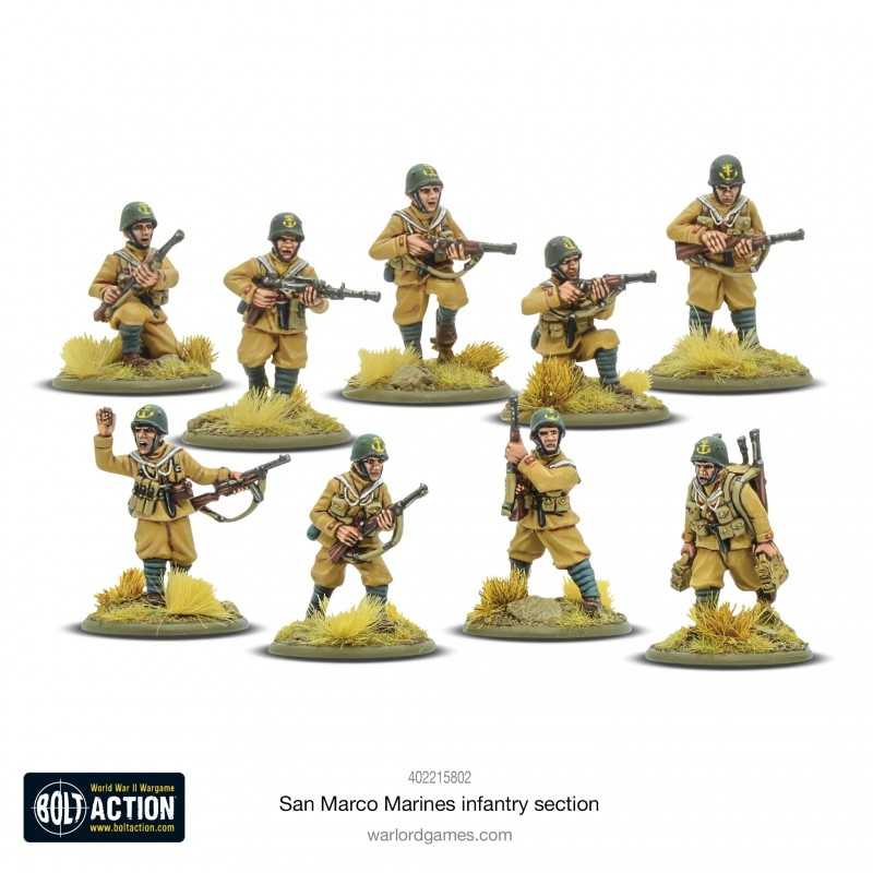 SAN MARCO MARINES INFANTRY SECTION bolt action WW2 warlord games SET DI ...