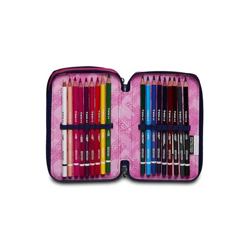 ASTUCCIO scuola 3 ZIP seven TRIPLO SCOMPARTO pencil case CLOUDY SHAPES ...