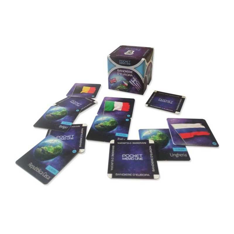 BANDIERE D'EUROPA gioco da tavolo POCKET MEMO LINE cranio creations MEMORIA età 5+