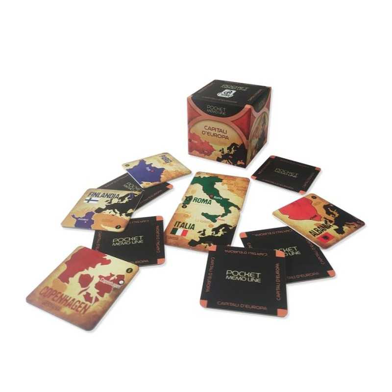 CAPITALI D'EUROPA gioco da tavolo POCKET MEMO LINE cranio creations MEMORIA età 5+
