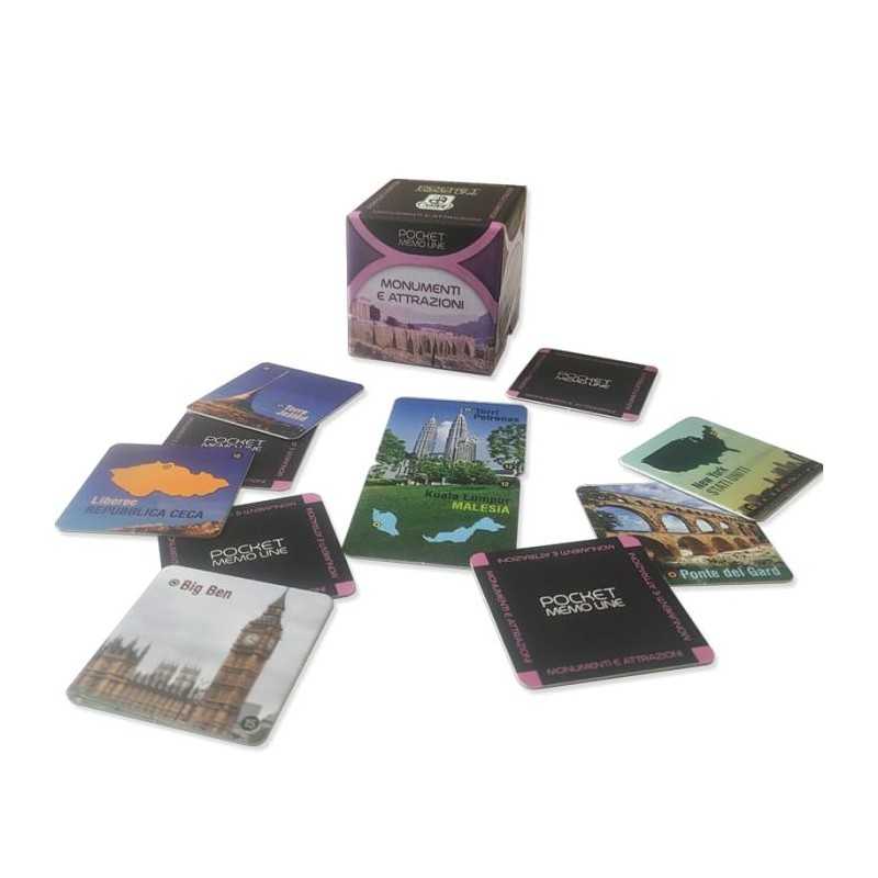 MONUMENTI E ATTRAZIONI gioco da tavolo POCKET MEMO LINE cranio creations MEMORIA età 5+