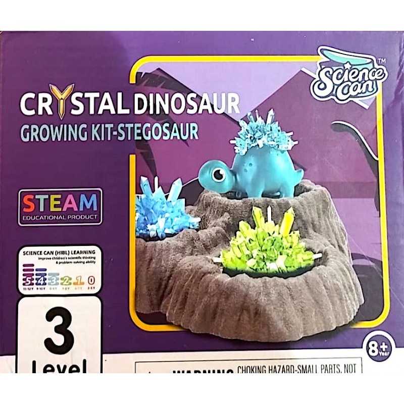 CRYSTAL DINOSAUR kit scientifico SCIENCE CAN stegosauro CRISTALLI età 8+
