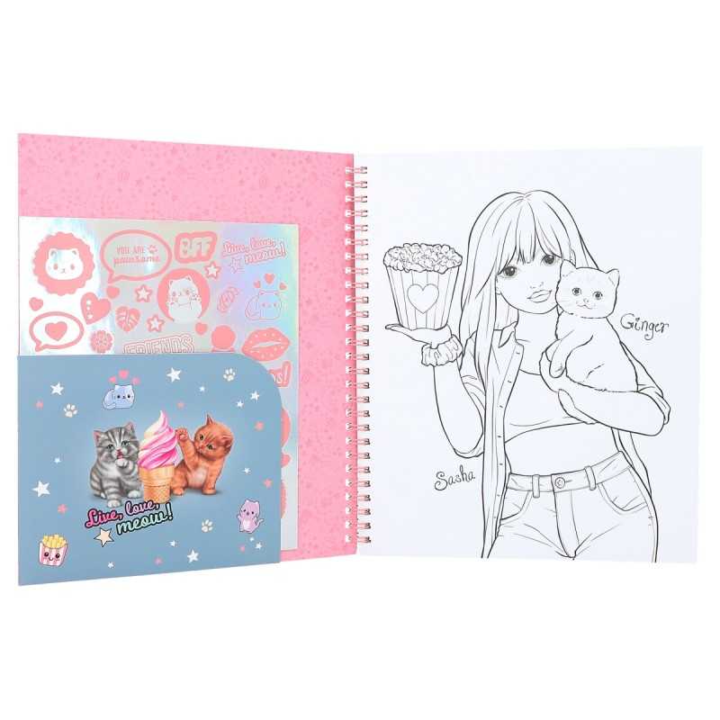 ALBUM kit artistico TOP MODEL spiralato COLOURING BOOK da colorare ...