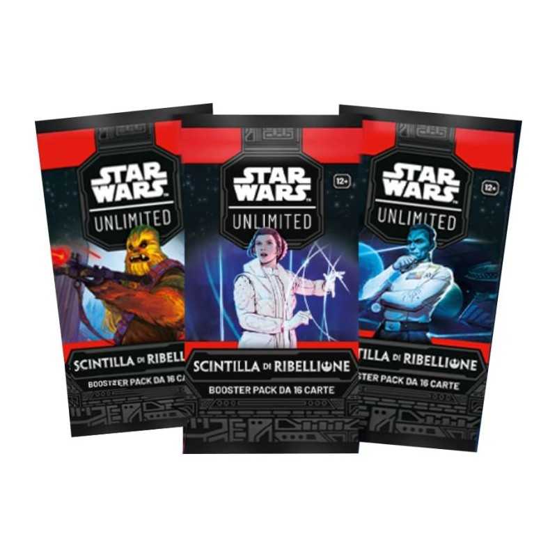 STAR WARS UNLIMITED set di 16 carte BOOSTER PACK scintilla di ...