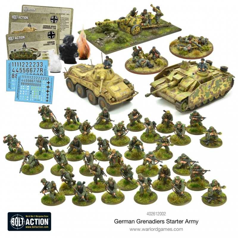 GERMAN GRENADIERS STARTER ARMY set di minature per BOLT ACTION in ...