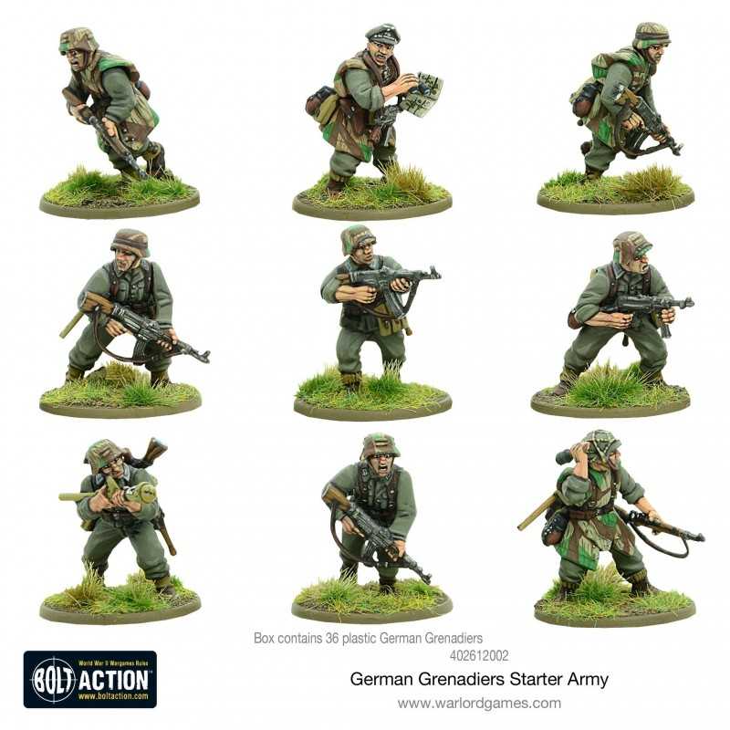 GERMAN GRENADIERS STARTER ARMY set di minature per BOLT ACTION in ...