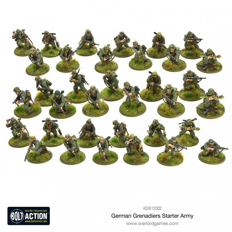 GERMAN GRENADIERS STARTER ARMY set di minature per BOLT ACTION in ...
