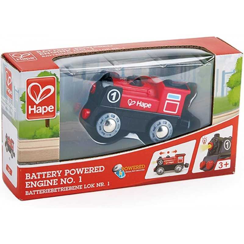 LOCOMOTIVA ELETTRICA ROSSA battery powered engine no.1 TRENO trenino E3703 a pile HAPE età 3+