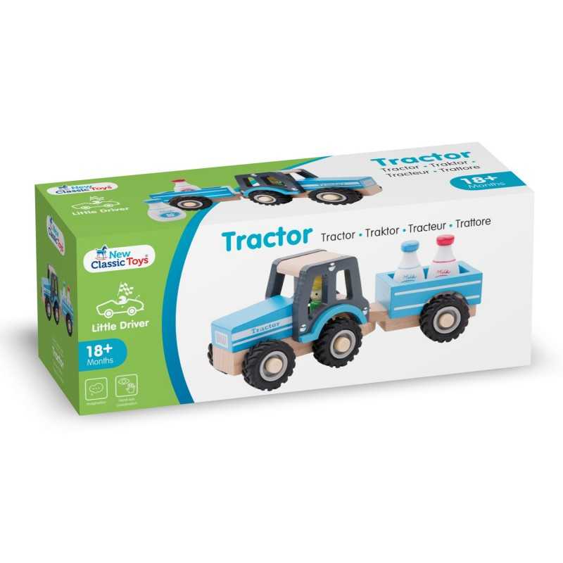 TRATTORE CON RIMORCHIO trasporto latte TRACTOR new classic toys IN ...
