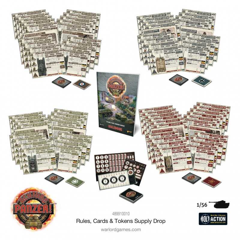 RULES CARDS & TOKENS SUPPLY achtung panzer! DROP warlord games BOLT ...